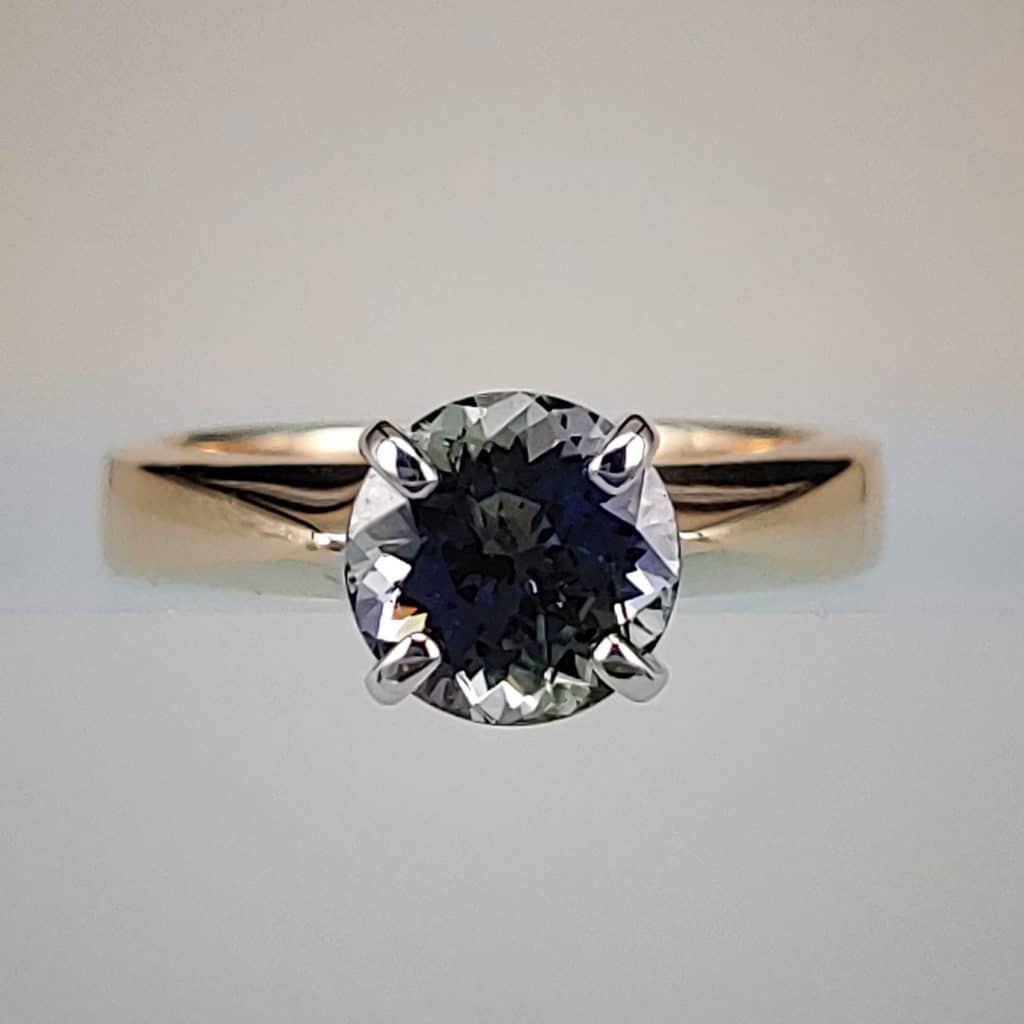Tanzanite Solitaire Center Stone Ring in 14K Yellow Gold Setting ...