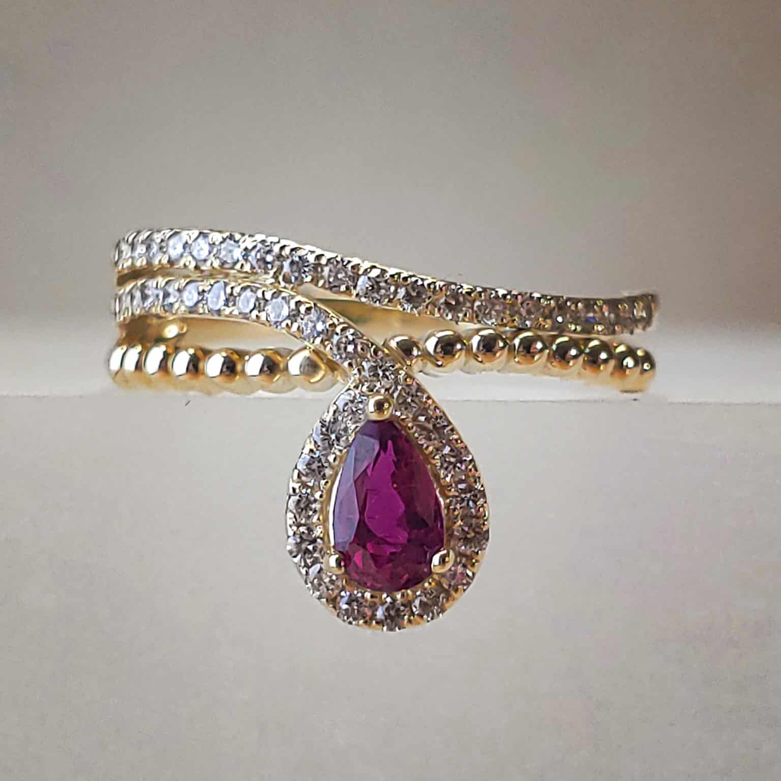 Pear Shaped Ruby in 14k Yellow Gold » Middleton Jewelers