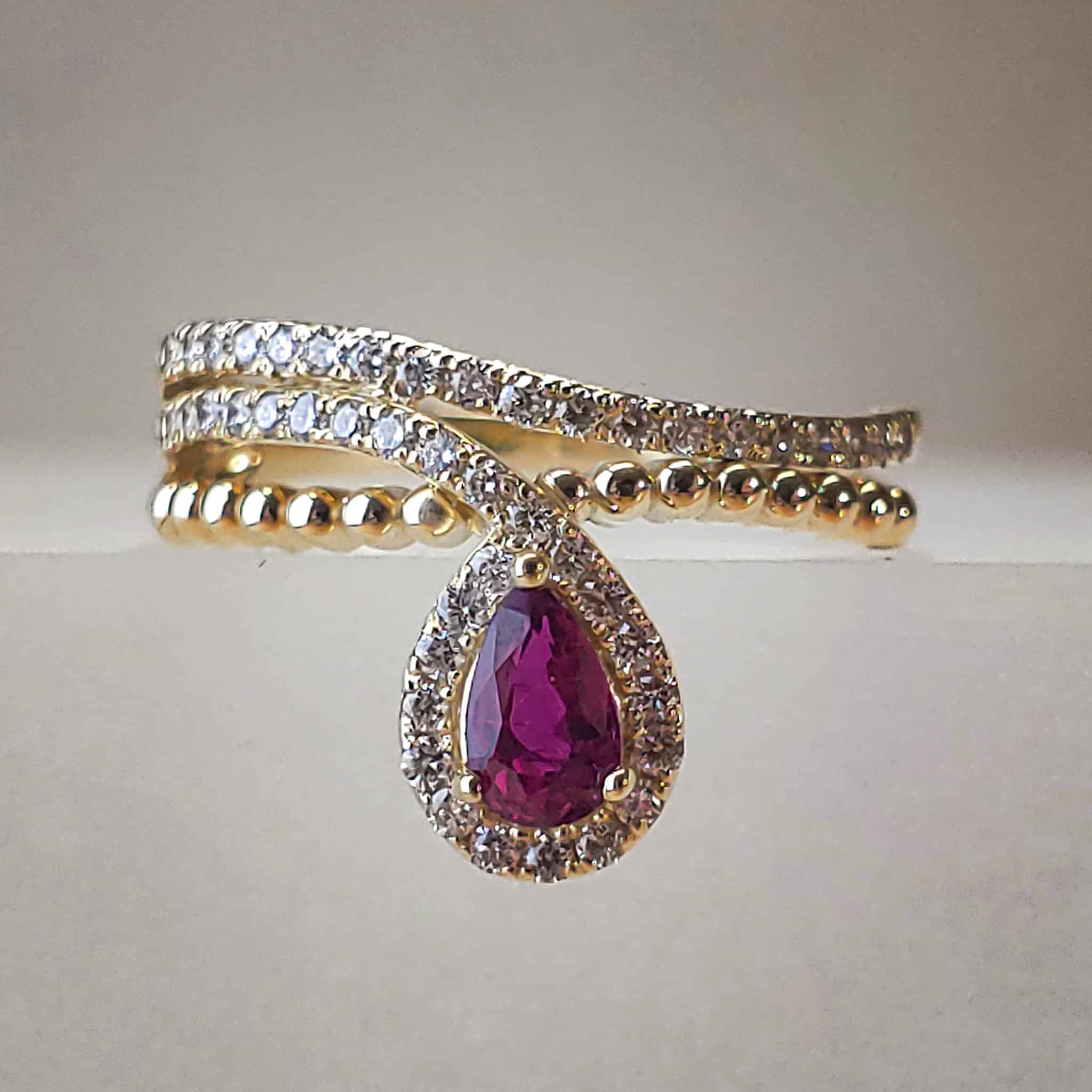 Pear Shaped Ruby in 14k Yellow Gold » Middleton Jewelers